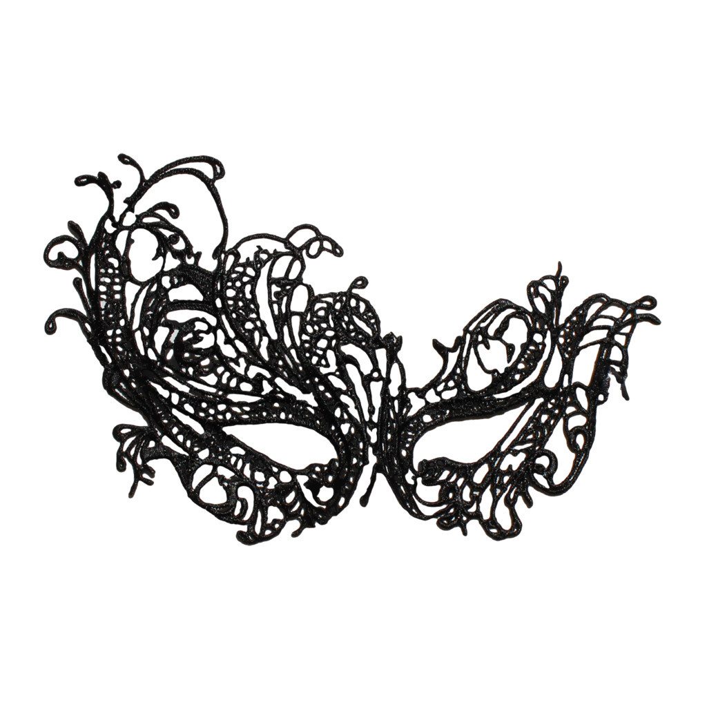 Economy String Masquerade Mask With Flare Black – Simply Party Supplies