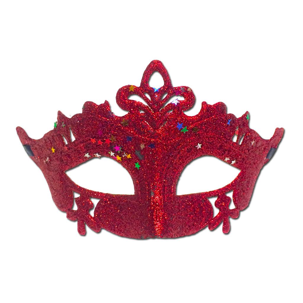 Red Fancy Glitter Scout Masquerade Mask With Stars – Simply Party Supplies