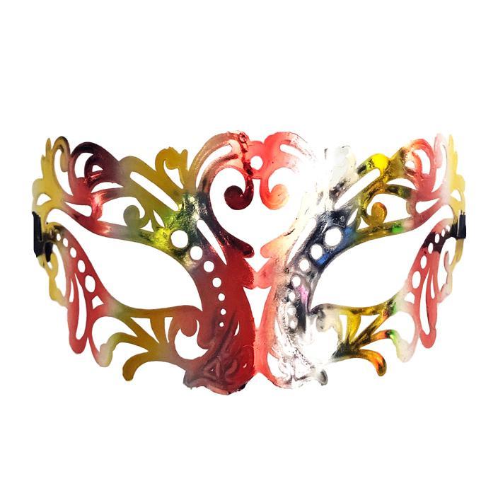 Jewel Tones Filigree Masquerade Mask with Red and Gold – Simply Party ...